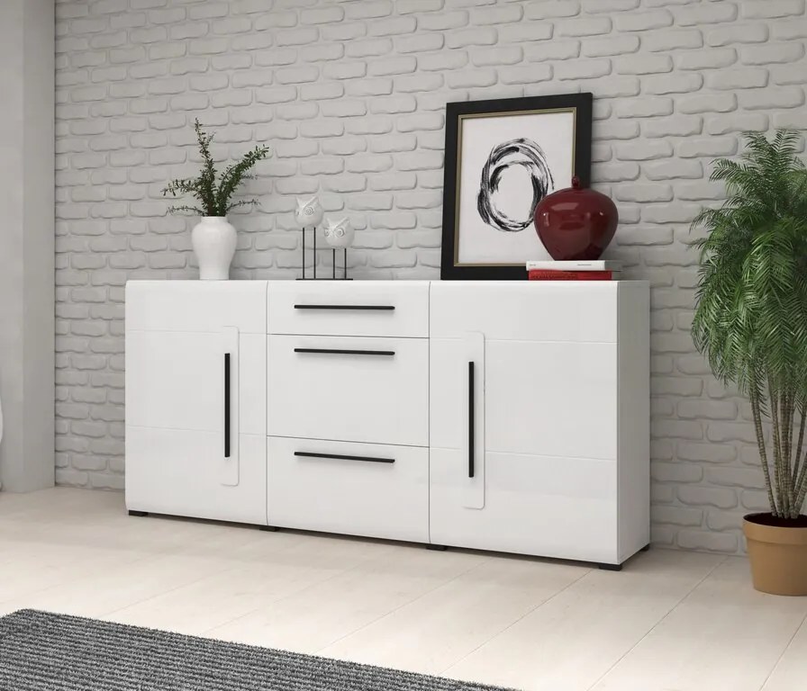 Komoda TORY 26 bílá / bílý lesk