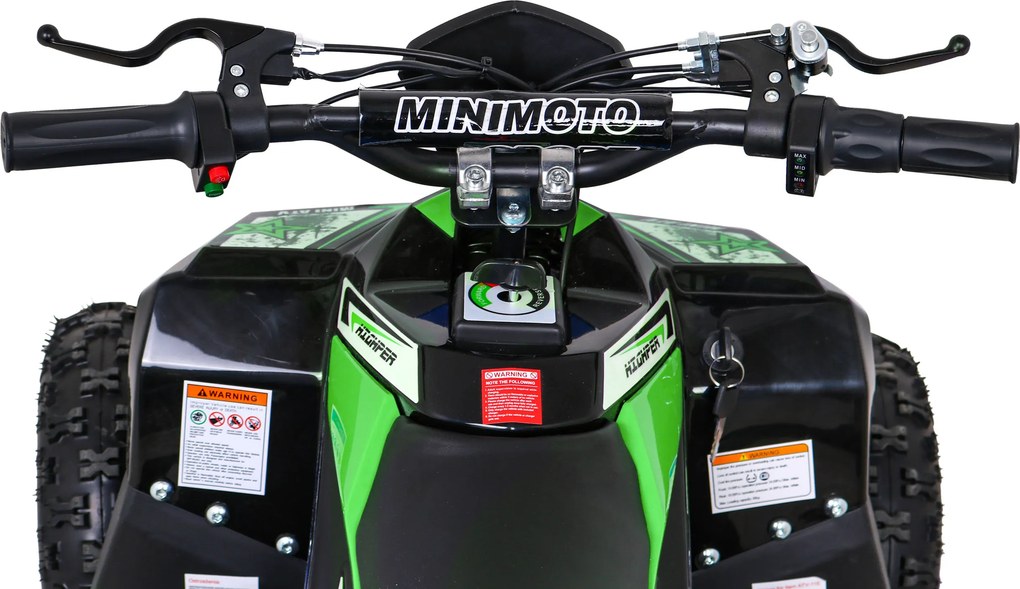 Ramiz Čtyřkolka na baterie E-STAR zelená 35 km/h + motor 1000W + nafukovací kola + nastavení sedadla