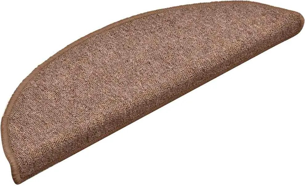 Kobercové nášlapy na schody 15 ks hnědé 56 x 17 x 3 cm 322366