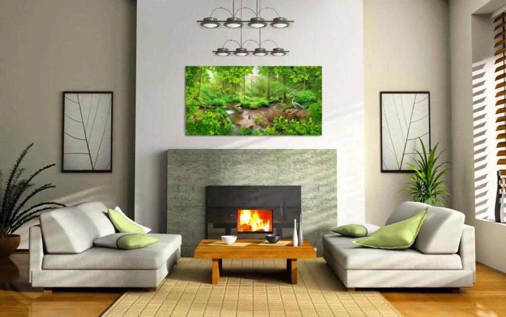 Obraz volavka v lese Velikost (šířka x výška): 100x50 cm