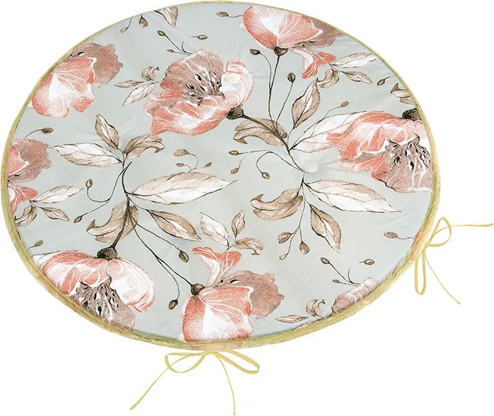 Bellatex Sedák Adéla kulatý hladký Šedá,Růžová 40 cm, (průměr)