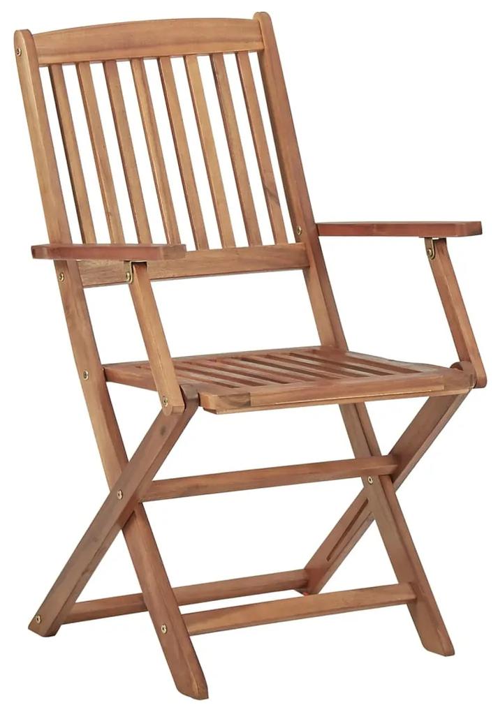 Skládací venkovní židle s poduškami 8 ks masivní akáciové dřevo,  3075102