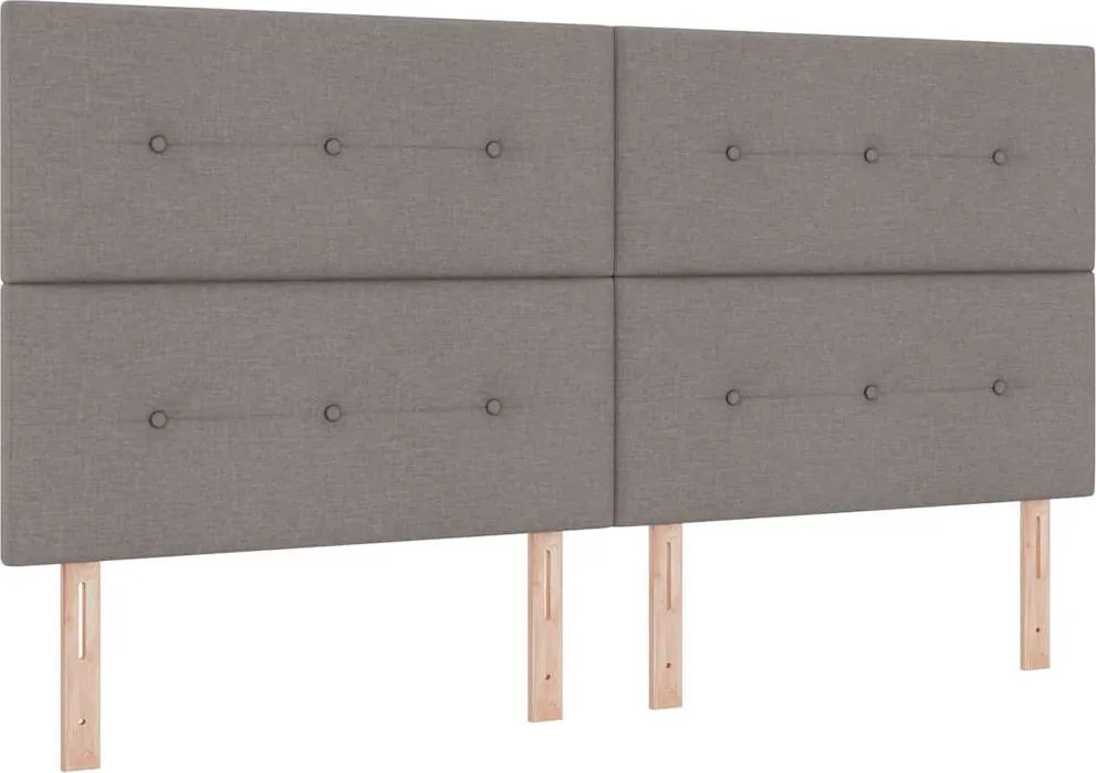 Postel s boxspringem s čelo Taupe 200 x 200 cm textil 3344097