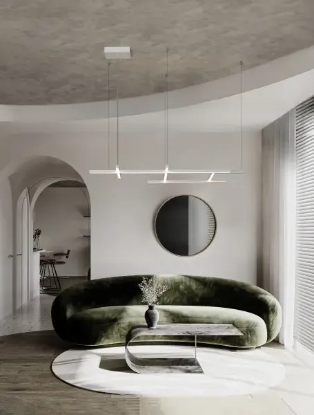 LED stmívatelný bílý designový lustr Pace