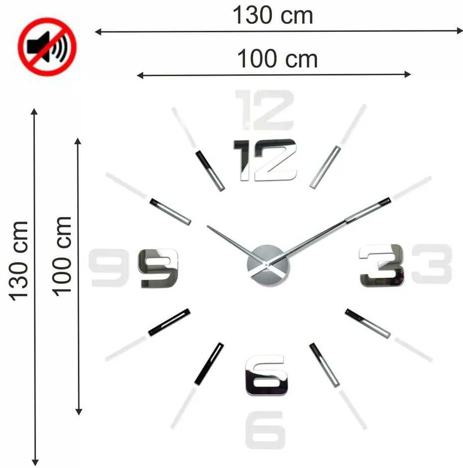 Flexistyle z540g - nalepovací hodiny s průměrem 100-130 cm