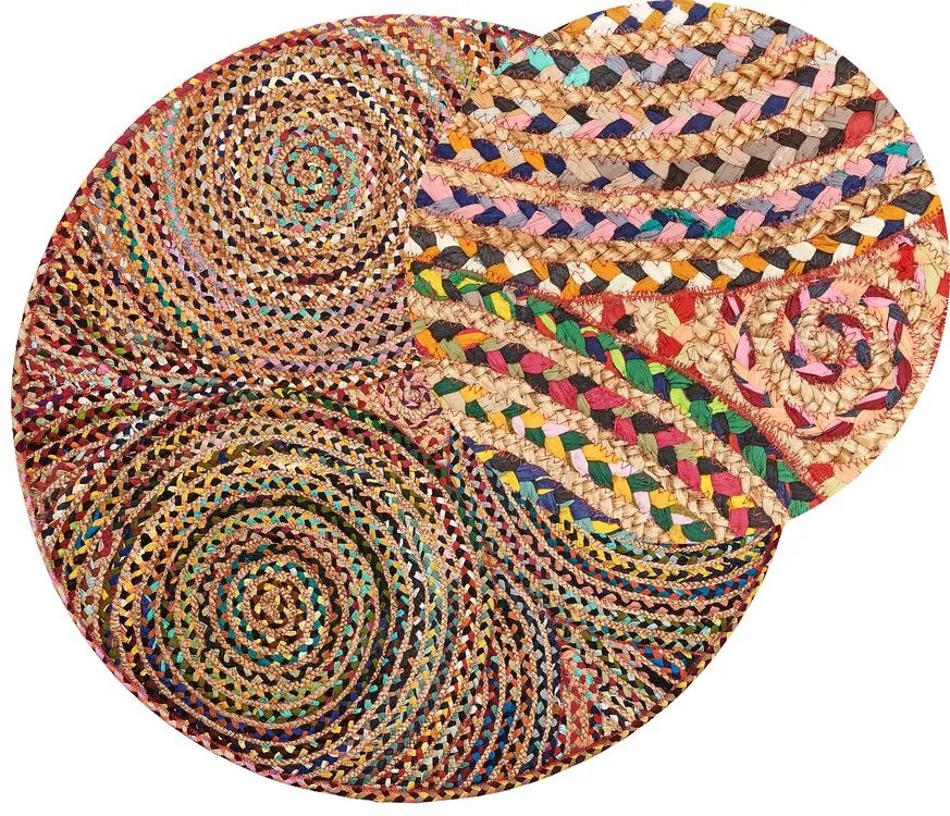 Bavlněný koberec ⌀ 140 cm vícebarevný YENICE Beliani