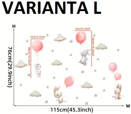 Samolepky na zeď - zajíčci, více variant Varianta: Varianta L