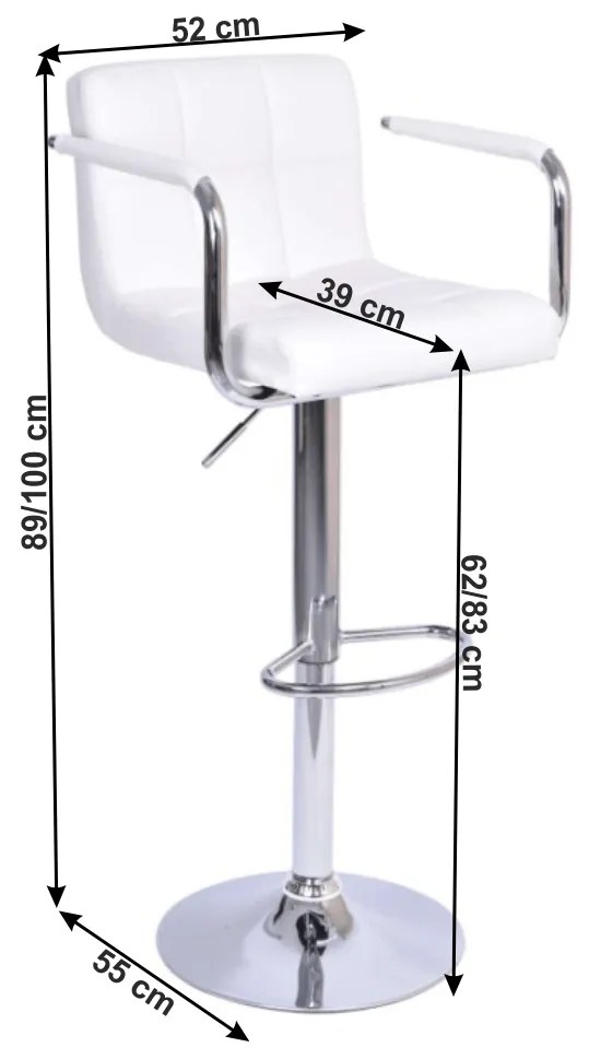 Barová židle LEORA 2 NEW — ekokůže/chrom Šedohnědá