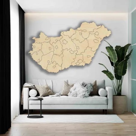 Dřevěná nástěnná mapa Maďarska - 40 kusů | SENTOP M005