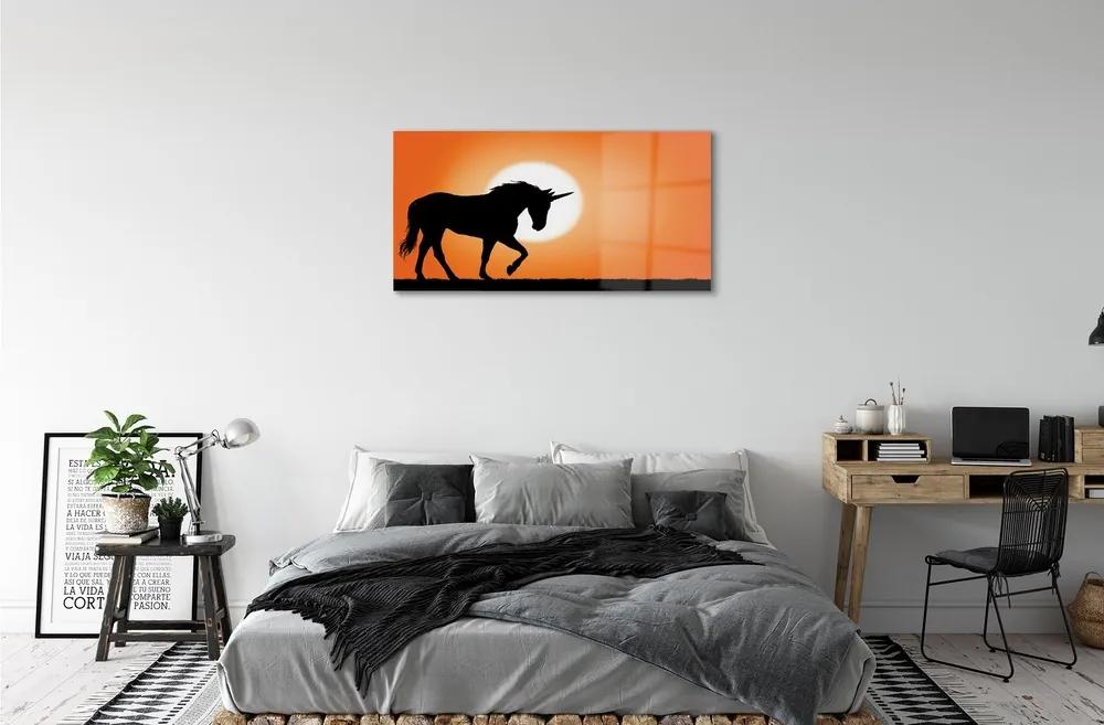 Obraz na skle Sunset Unicorn 120x60 cm