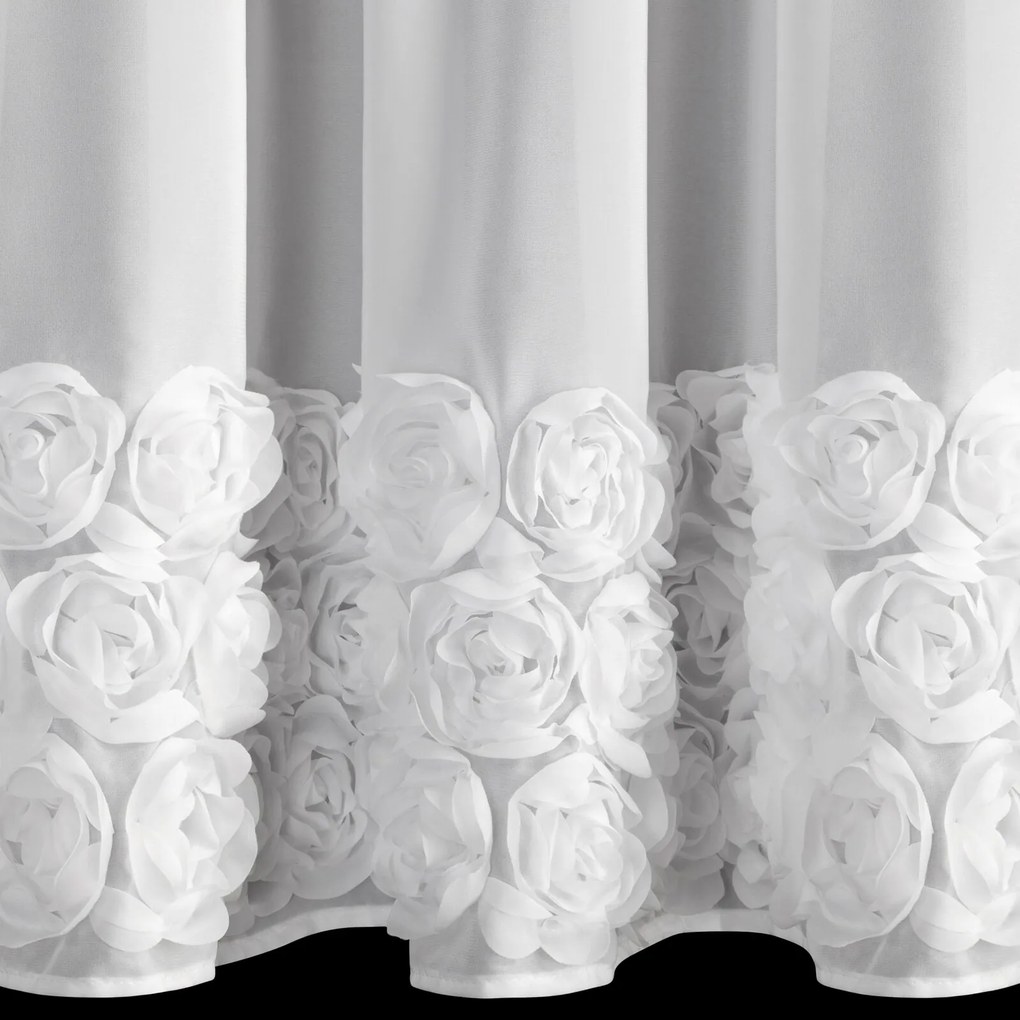 KRÁTKÁ ZÁCLONA NA PÁSCE EVA MINGE ROSES11 150X90 CM BÍLÁ