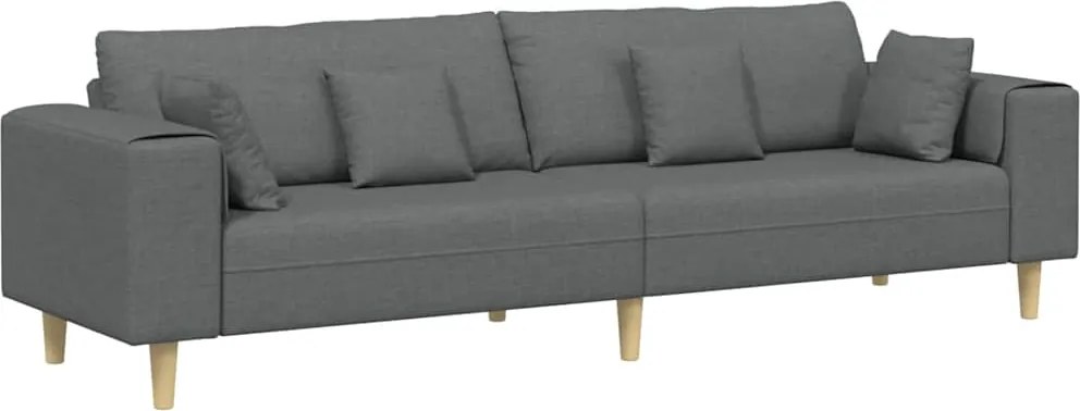 Pohovka Tmavě šedá 250 x 77 x 76 cm textil 3335144