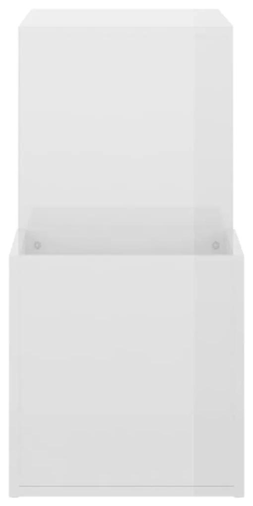 vidaXL Botník do předsíně bílý vysoký lesk 105x35,5x70 cm dřevotříska