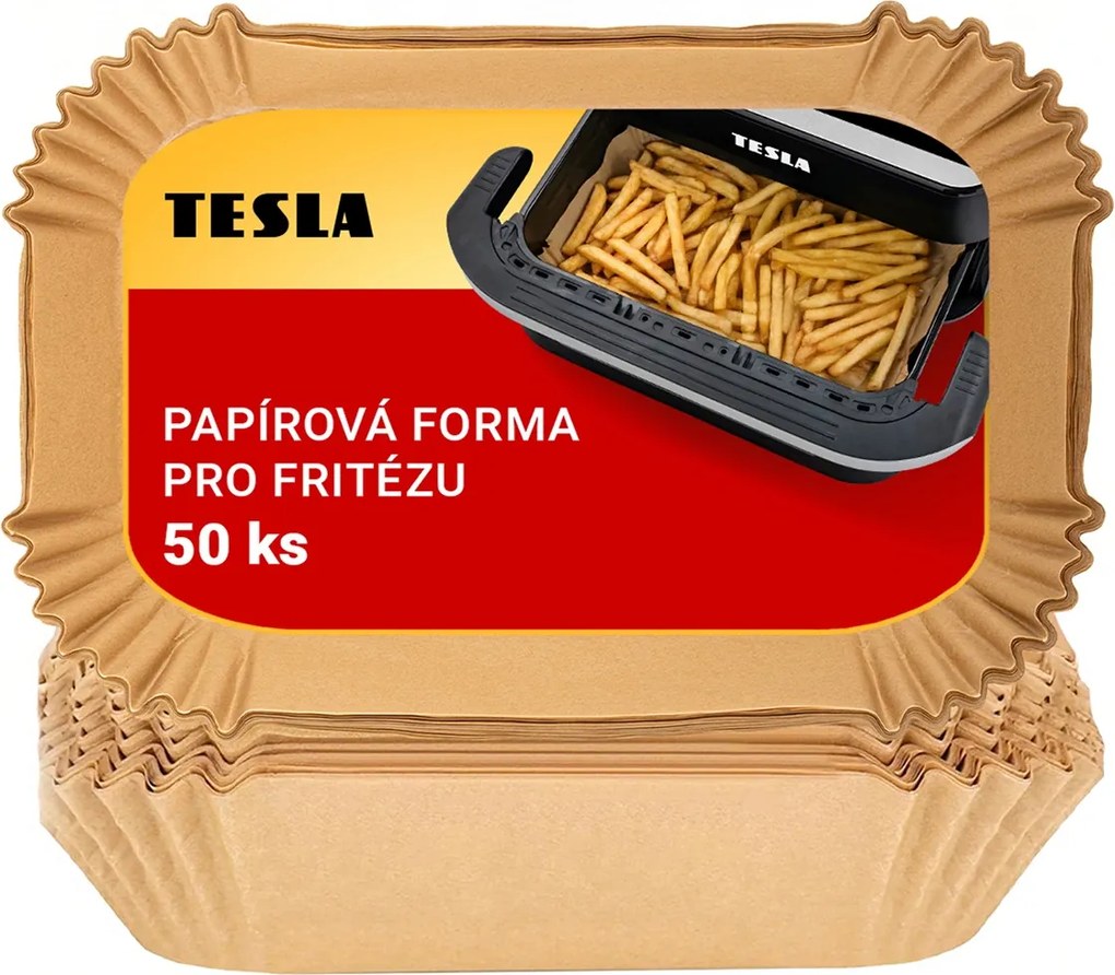 TESLA AirCook QB2075 - papírová forma pro horkovzdušnou fritézu 32 x 22 cm, 50 ks (AIRCKQB2075PLE)