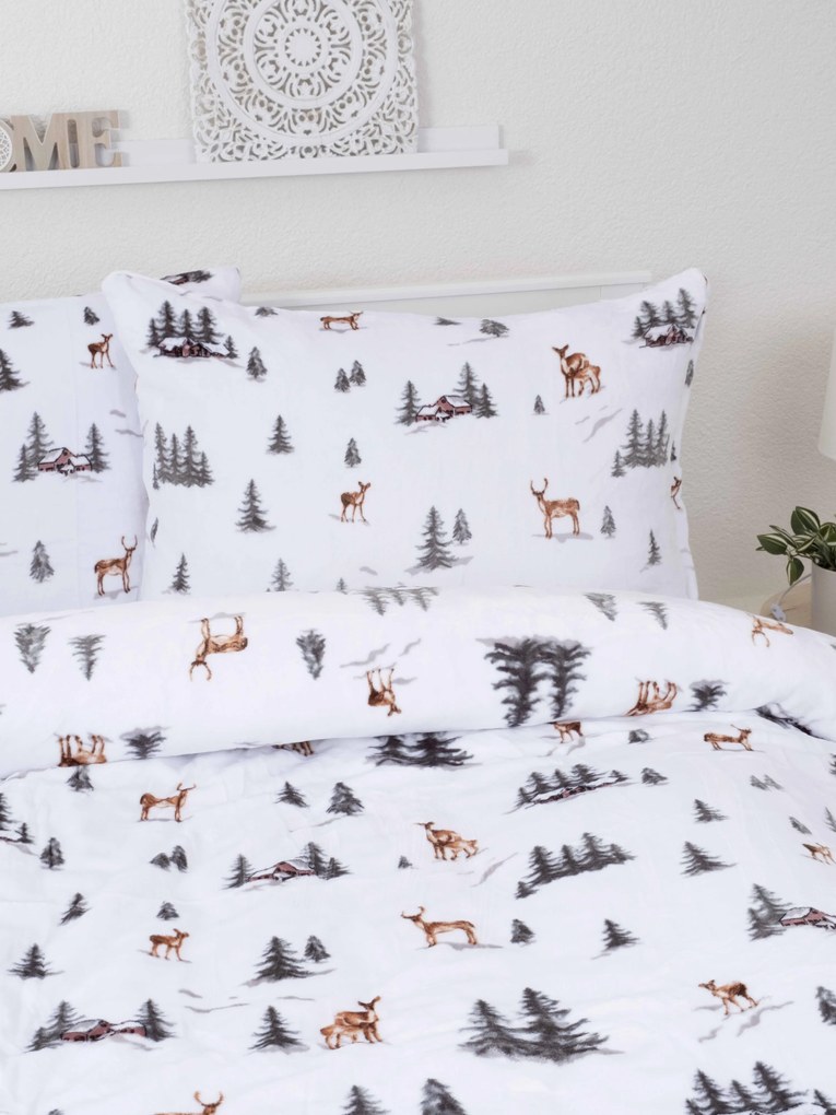 MK Lůžkoviny Prodloužené mikroplyšové povlečení Exclusive – Zimní les