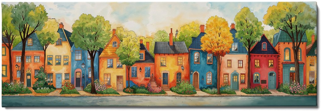 Obraz na plátně - Malebná ulička v Sallsbury FeelHappy.cz Velikost obrazu: 120 x 40 cm
