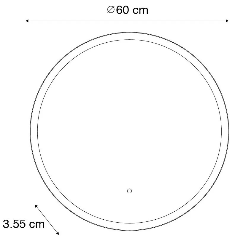 Moderní koupelnové zrcadlo černé vč. LED a dotykového stmívače - Pim