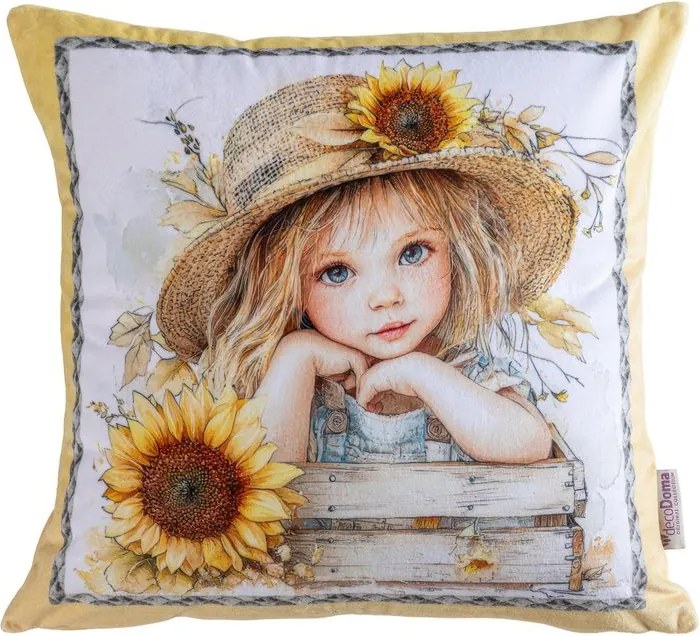 Sada 3 ks povlaků na polštářky SUNFLOWERS 45 x 45 cm