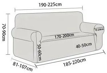 4Home Napínací potah na sedačku Magic clean tmavě šedá, 190 - 230 cm