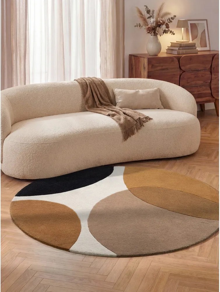 Koňakově hnědý vlněný kulatý koberec ø 200 cm Ruvia – Villeroy&Boch