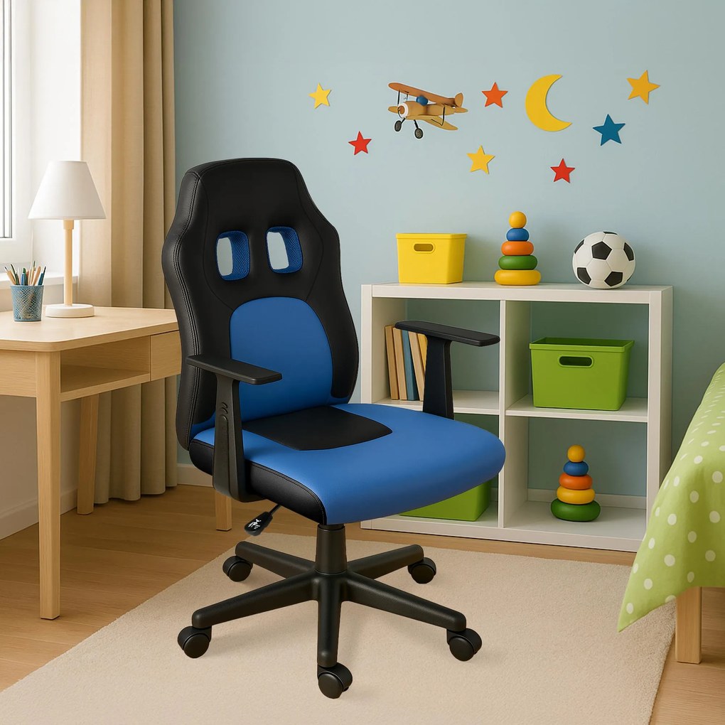Kinder kancelářská židle Fun – černá/modrá