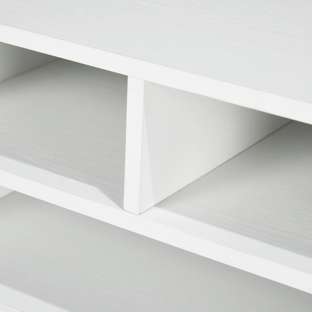 HOMCOM Bílý Organizér na Stůl s 3 Přihrádkami pro Tiskárnu 47 x 40 x 22,5 cm | Aosom