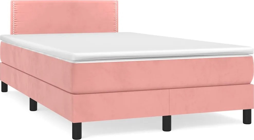 vidaXL Box spring postel s matrací a LED 120 x 190 cm samet [3270149] Barva: Tmavě šedá