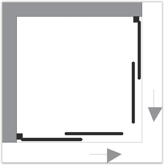FORTE Čtvercový sprchový kout ACRIL - ANGOLO NEW BARVA rámu - Bílá, Rozměr A - 70 cm, Rozměr B - 100 cm OLNAC2FS120031