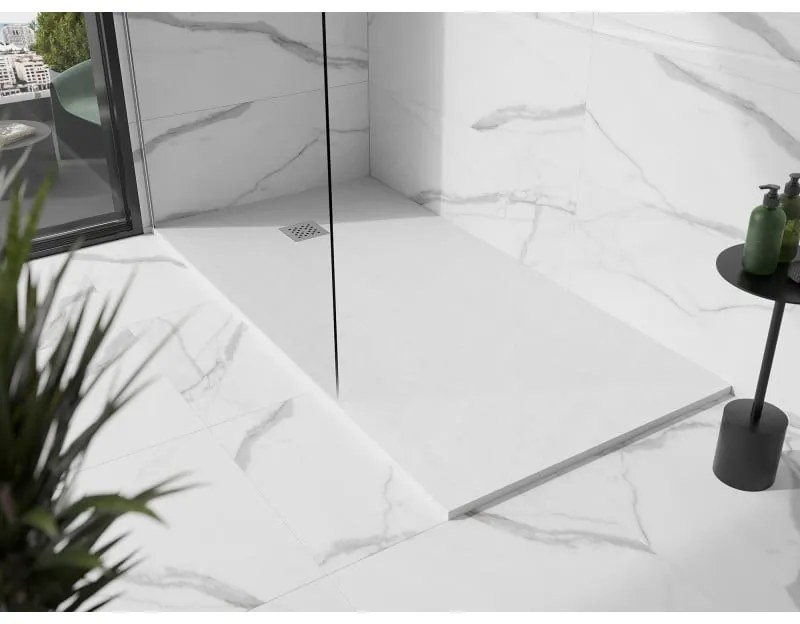 Mexen Stone+, obdélníková vanička z minerálního kompozitu 200 x 80 cm, bílá, 44108020