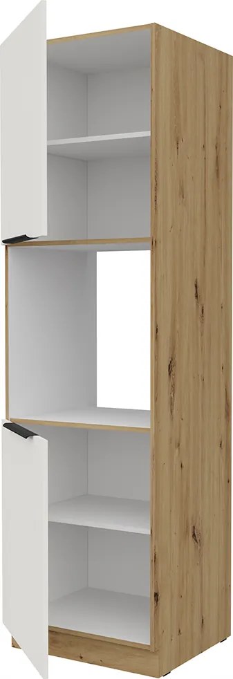 ARIA az | vysoká skříňka 60 DP-210 2F na vestavnou troubu | 60 cm | ANTI FINGERPRINT povrch | artisan/bílá
