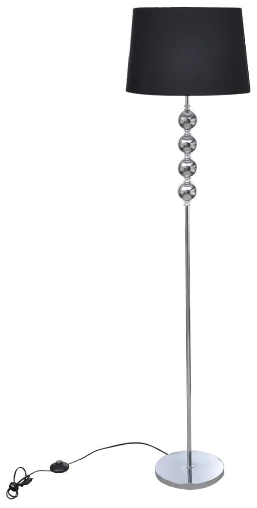 Stojací lampa s vysokým stojanem se 4 ozdobnými kuličkami, černá 240903