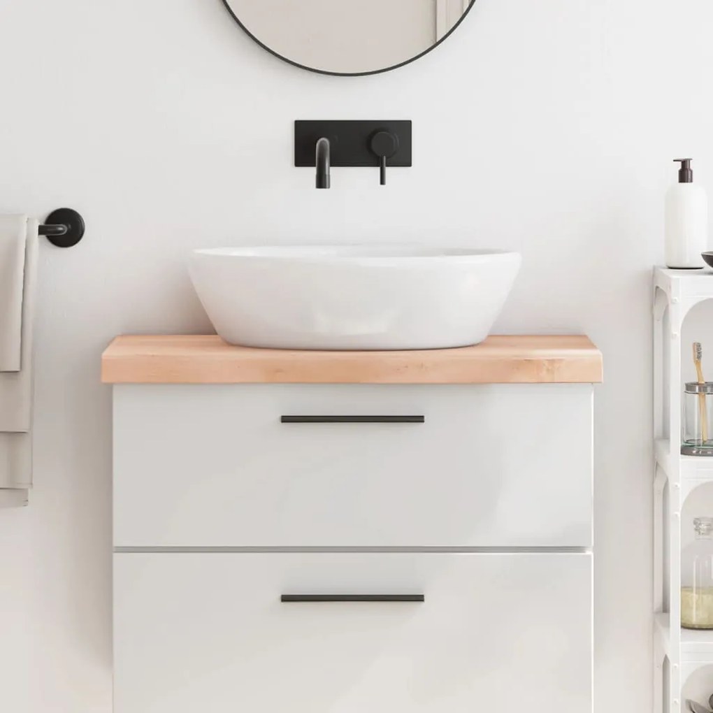 Koupelnová deska 80x40x(2-6) cm neošetřené masivní dřevo 3156022