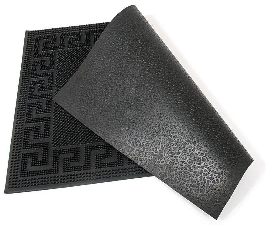 Gumová čisticí rohož Pins Deco 40 x 60 x 0,8 cm, černá