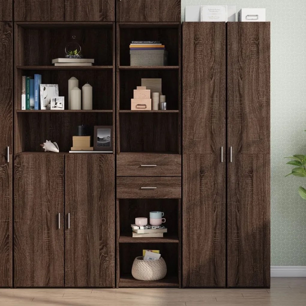 Skříň highboard hnědý dub 45 x 42,5 x 185 cm kompozitní dřevo