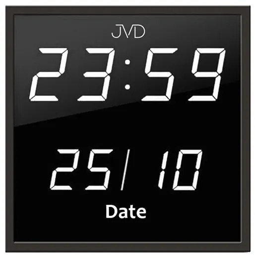 Velké svítící digitalní nástěnné hodiny JVD DH41.2 s bílými LED číslicemi