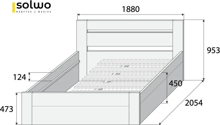 Solwo Design Postel ANGELIKA BOX (BUK, DUB) Materiál: Dub Cink, Barevne provedení: Olejování přírodní 101/201, Specifikace: 120x200