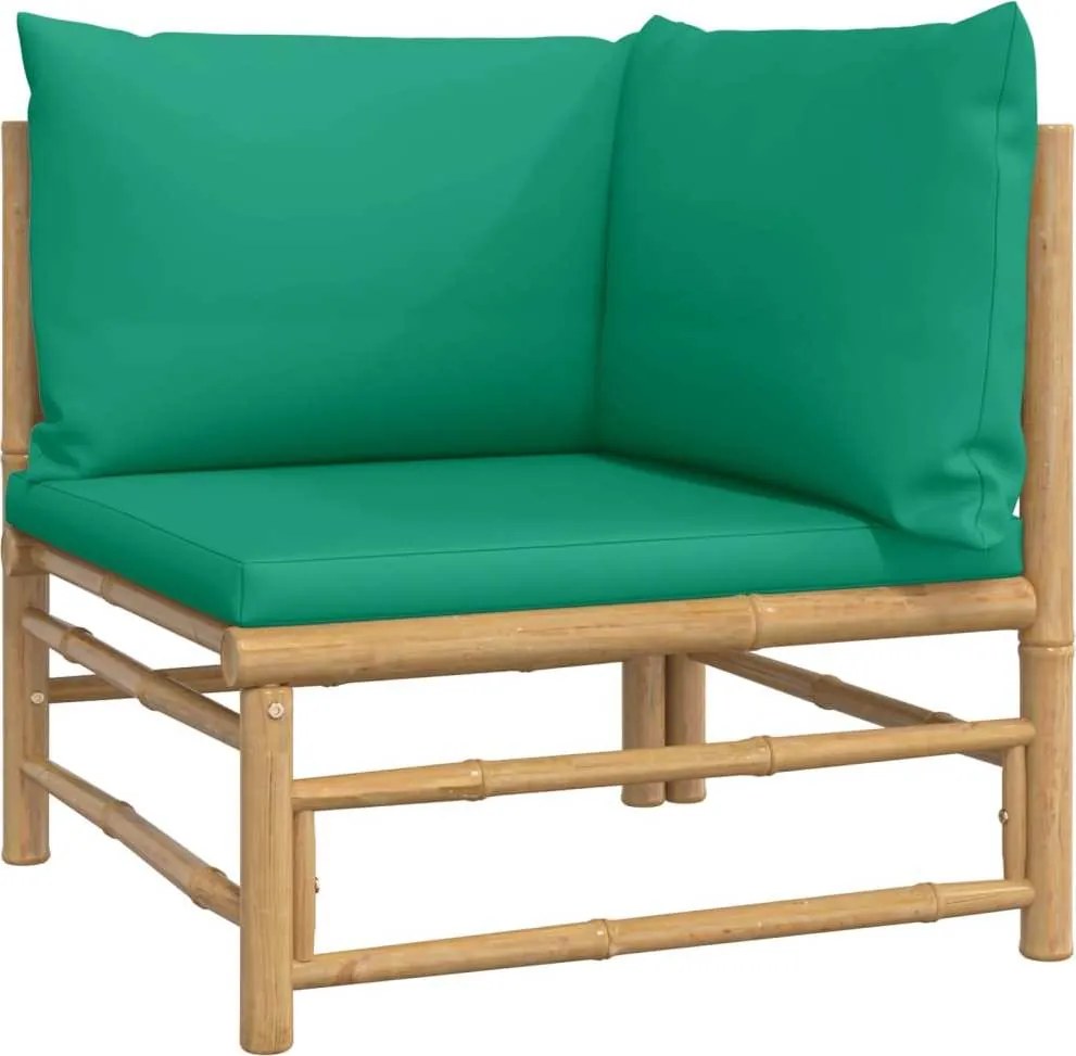 vidaXL 3dílná zahradní sedací souprava s poduškami bambus [3155172] Barva polštáře: Taupe