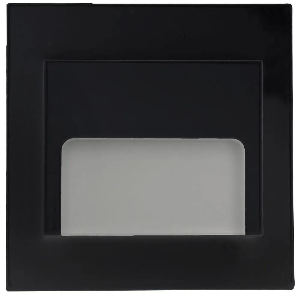 PREMIUMLUX LED nástěnné schodišťové svítidlo ONTARIO černé 1,5W 9xSMD3014 12V DC studená bílá