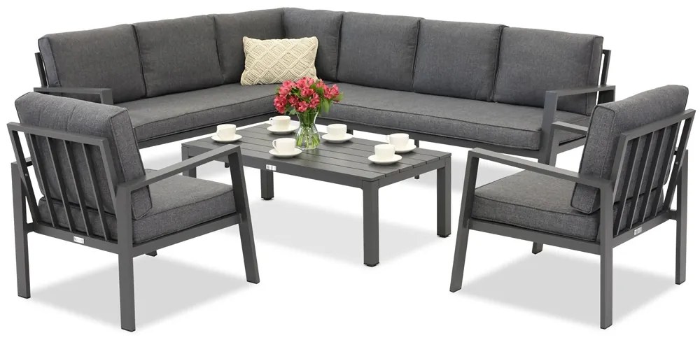 Zakintos Corner 7 antracit Garden Point hliníková sada