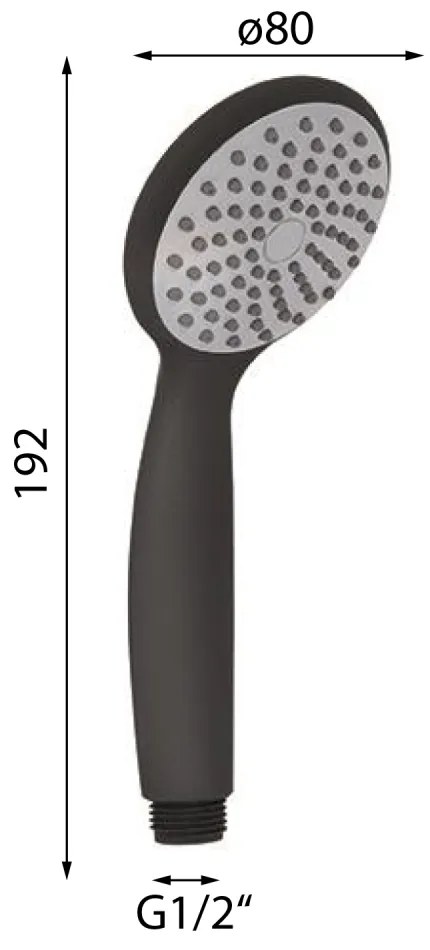 Gedy EASY ruční sprcha, průměr 80mm, ABS/černá GYHS10004