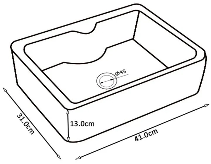 BPS-koupelny Keramické umyvadlo na desku HYD-EE-WH-410 41x31 cm, bílé