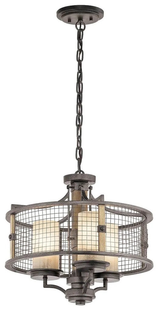 Elstead Luxusní rustikální lustr AHRENDALE Ø 45 cm/3x E27