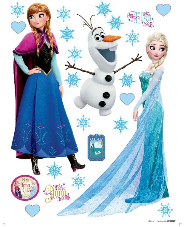 AG Design Samolepky na zeď Disney Frozen Ledové království DKS1095, 30 x 30 cm