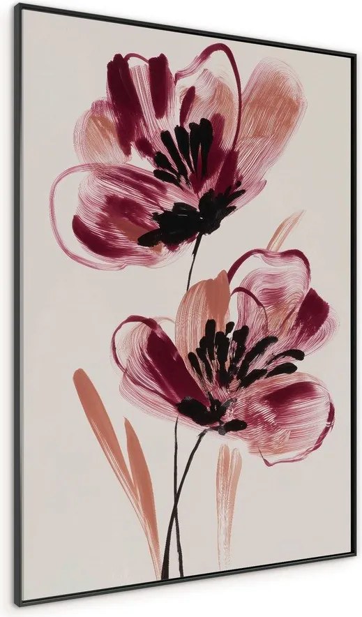 Tištěný obraz s rámem/na plátně 70x100 cm Burgundy Blooms – Styler