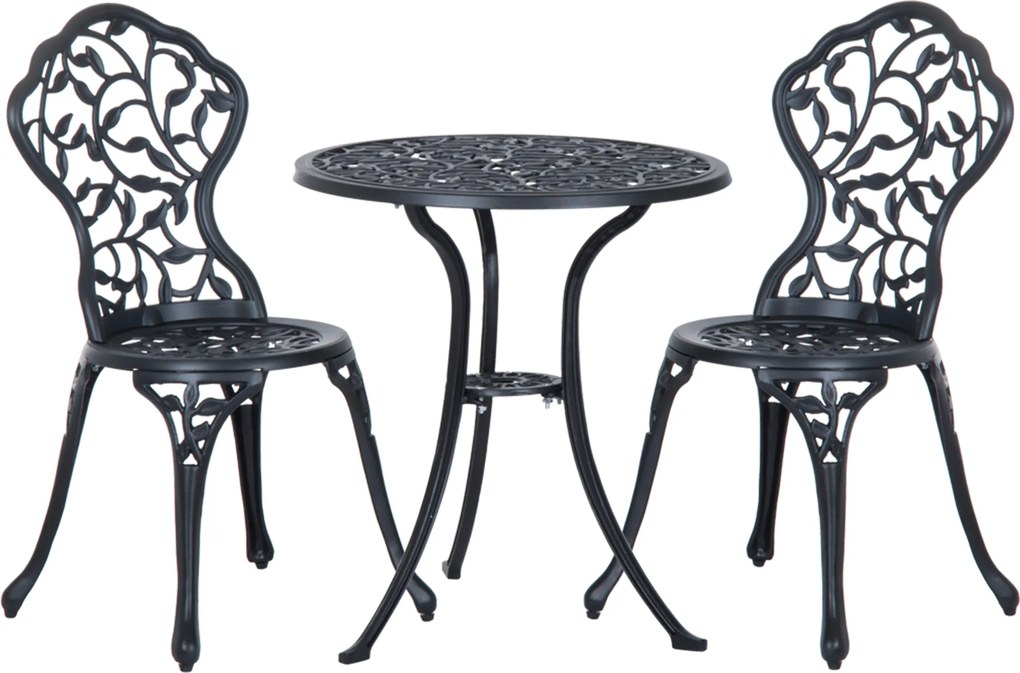 Bistro set pro 2 osoby Balkonový nábytek set bistro stůl se 2 židlemi černý
