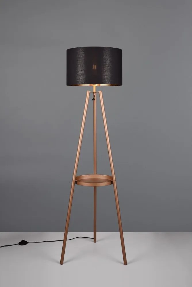 Hnědá stojací lampa s poličkou (výška 152 cm) Colette – Reality