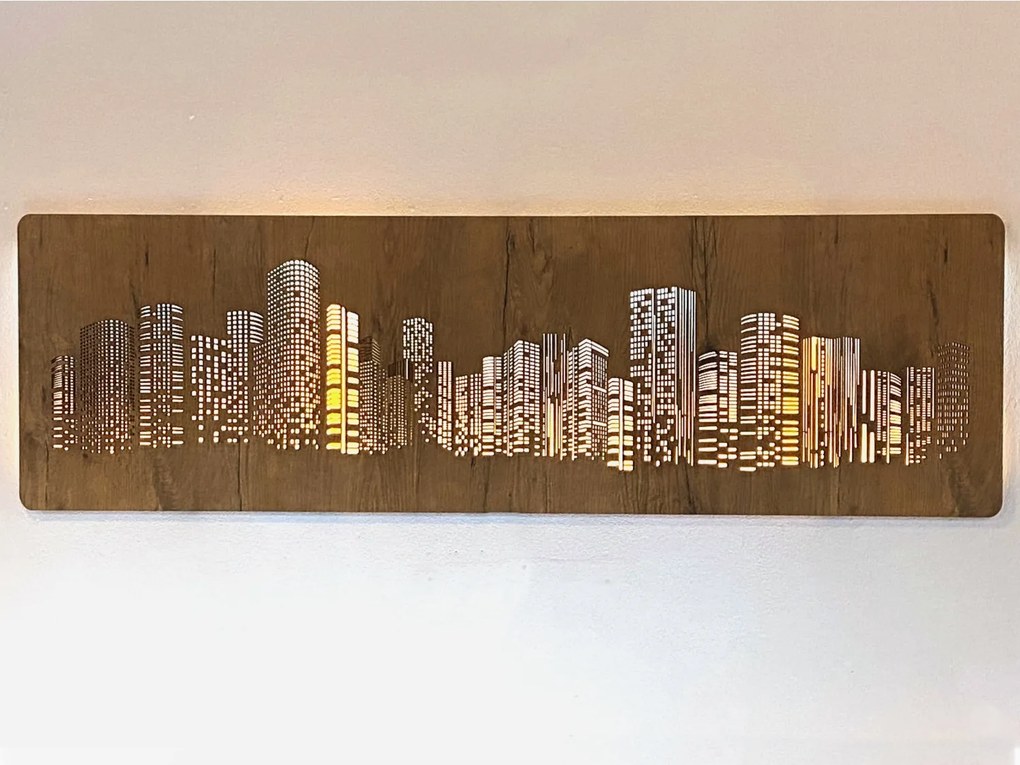 Li-Go "Mrakodrapy" světelný obraz 230V 125x40 cm provedení povrchu: bílá