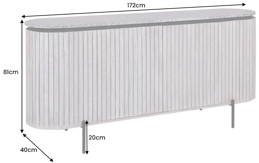 Designová komoda Xeraphina 172 cm šedé mango