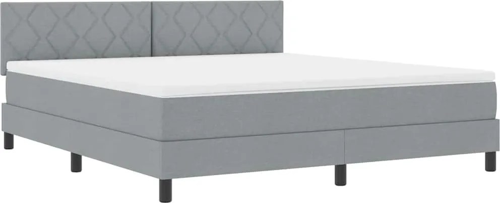 Postel s boxspringem s čelo Světle šedá 180 x 200 cm textil 3338783