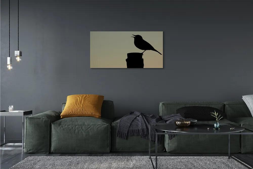 Obrazy na plátně černý pták 140x70 cm